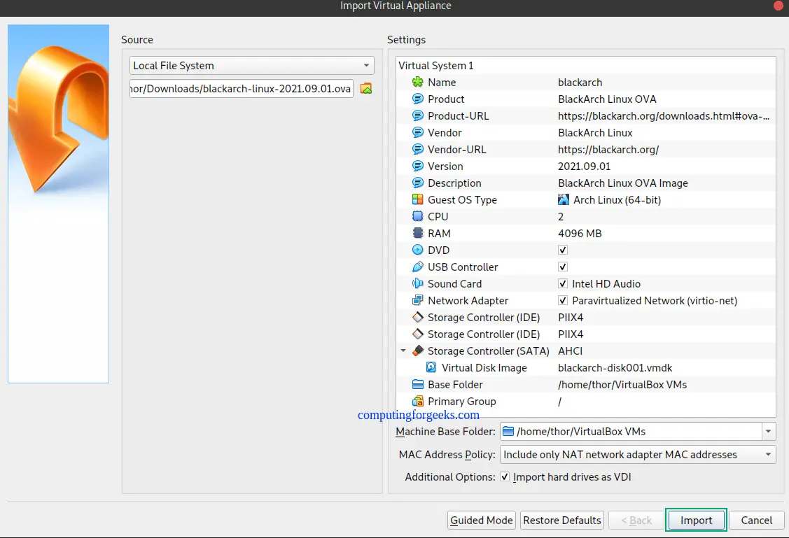 Install BlackArch Linux on VirtualBox or VMWare using OVA ...