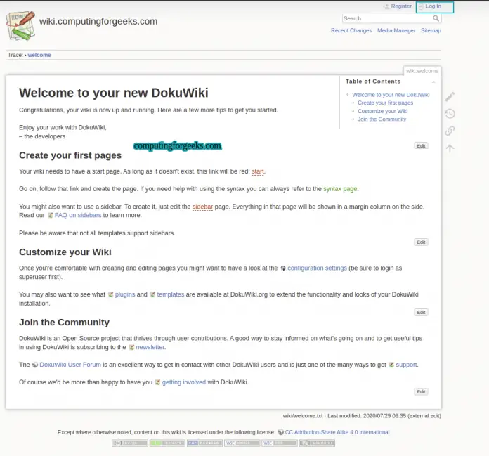 Install Dokuwiki On Rocky Linux 8almalinux 8 With Lets Encrypt Ssl Computingforgeeks