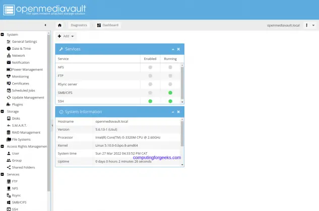 Install and Configure OpenMediaVault NAS Storage Server | ComputingForGeeks