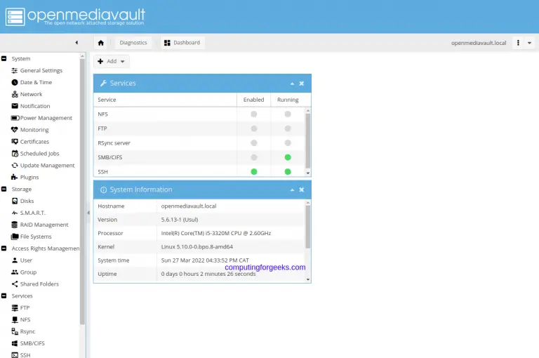 Install and Configure OpenMediaVault NAS Storage Server | ComputingForGeeks