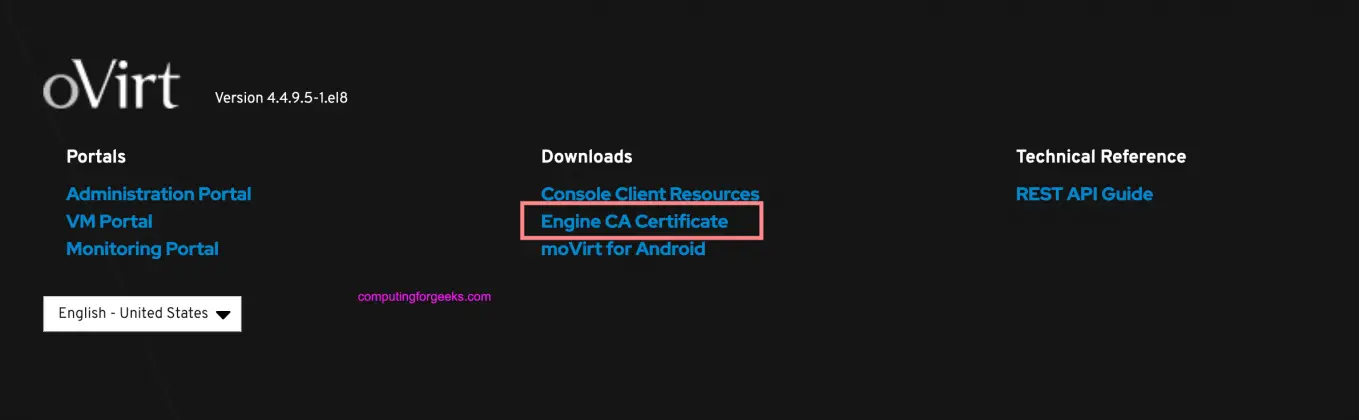 Configuring oVirt / RHEV Manager Certificate Security on browser | ComputingForGeeks