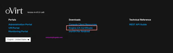 Configuring oVirt / RHEV Manager Certificate Security on browser | ComputingForGeeks