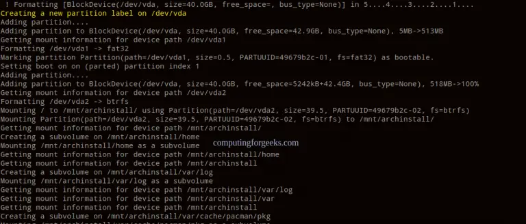 How To Install Arch Linux using Arch Linux installer | ComputingForGeeks