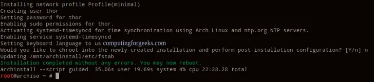 How To Install Arch Linux using Arch Linux installer | ComputingForGeeks