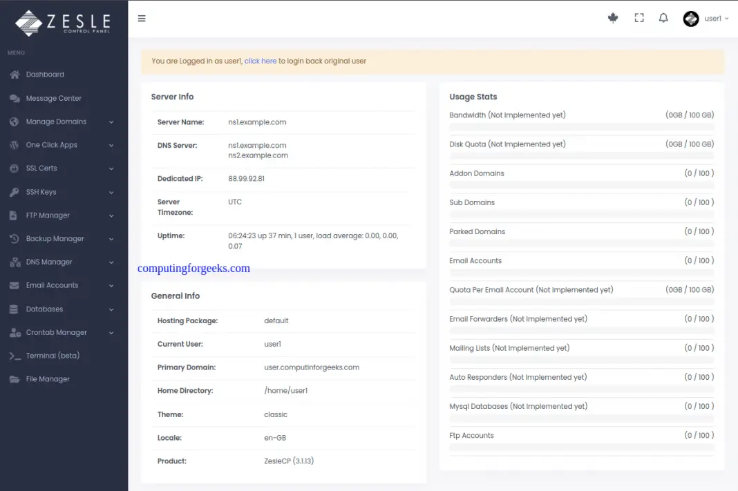 Install ZesleCP Control Panel on CentOS 7 / Ubuntu 20.04 | ComputingForGeeks