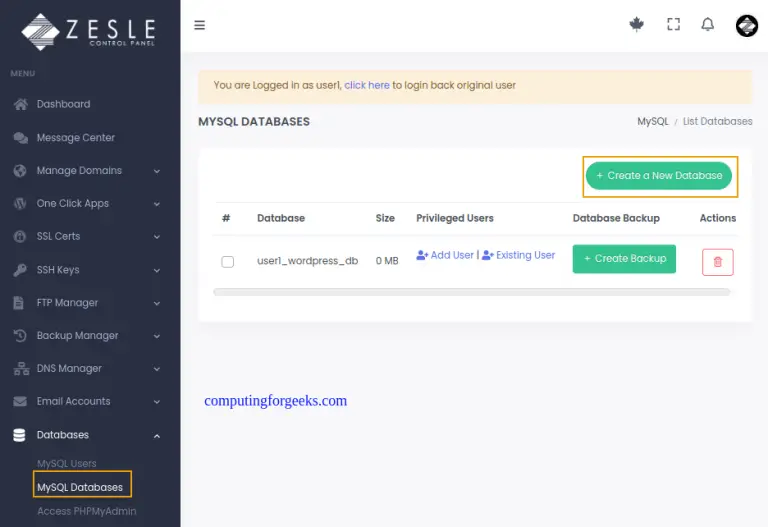 Install ZesleCP Control Panel on CentOS 7 / Ubuntu 20.04 | ComputingForGeeks