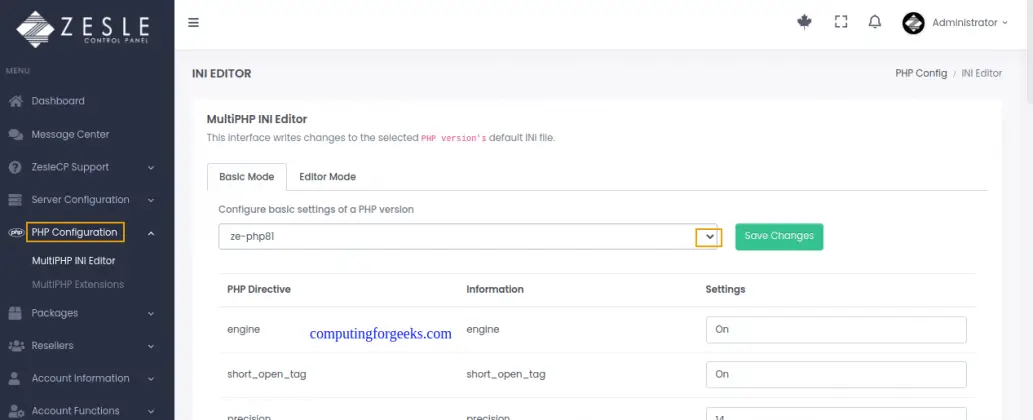 Install ZesleCP Control Panel on CentOS 7 / Ubuntu 20.04 | ComputingForGeeks
