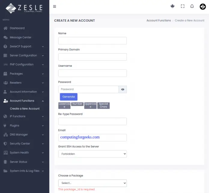 Install Zeslecp Control Panel On Centos 7 Ubuntu 2004 Computingforgeeks