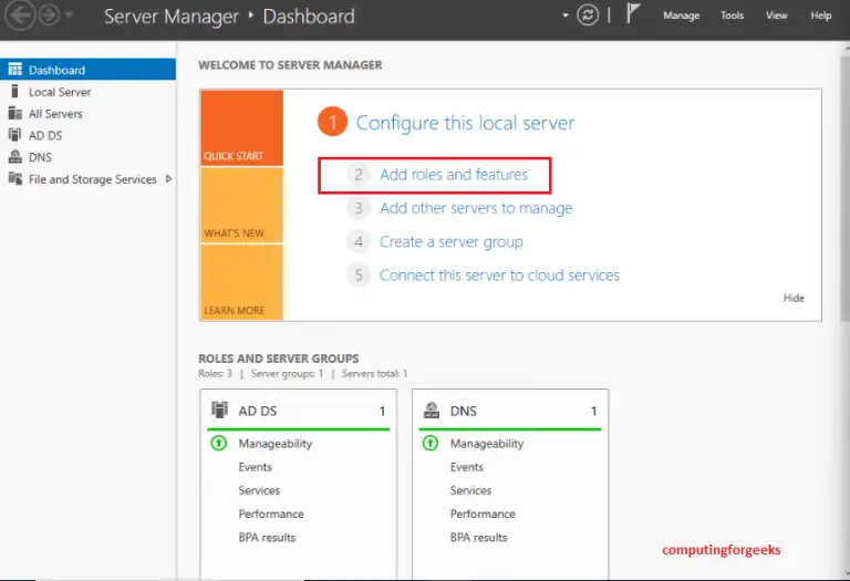 Install Active Directory Domain Services in Windows Server 2022 | ComputingForGeeks
