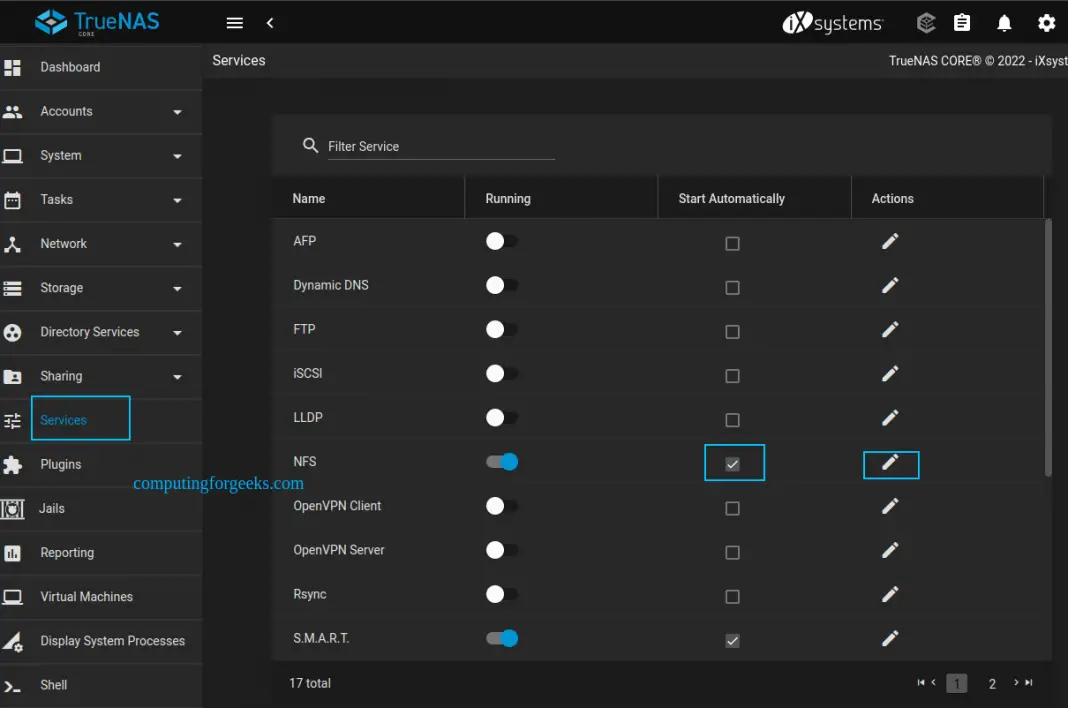 Configure Samba / NFS / WebDAV Shares on TrueNAS | ComputingForGeeks