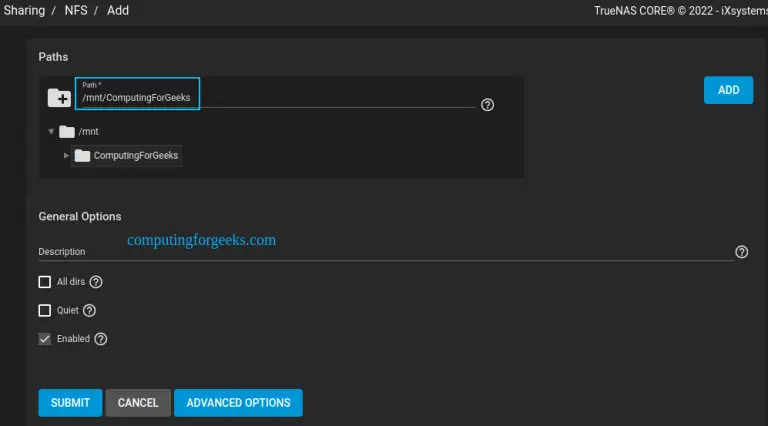 Configure Samba / NFS / WebDAV Shares on TrueNAS | ComputingForGeeks