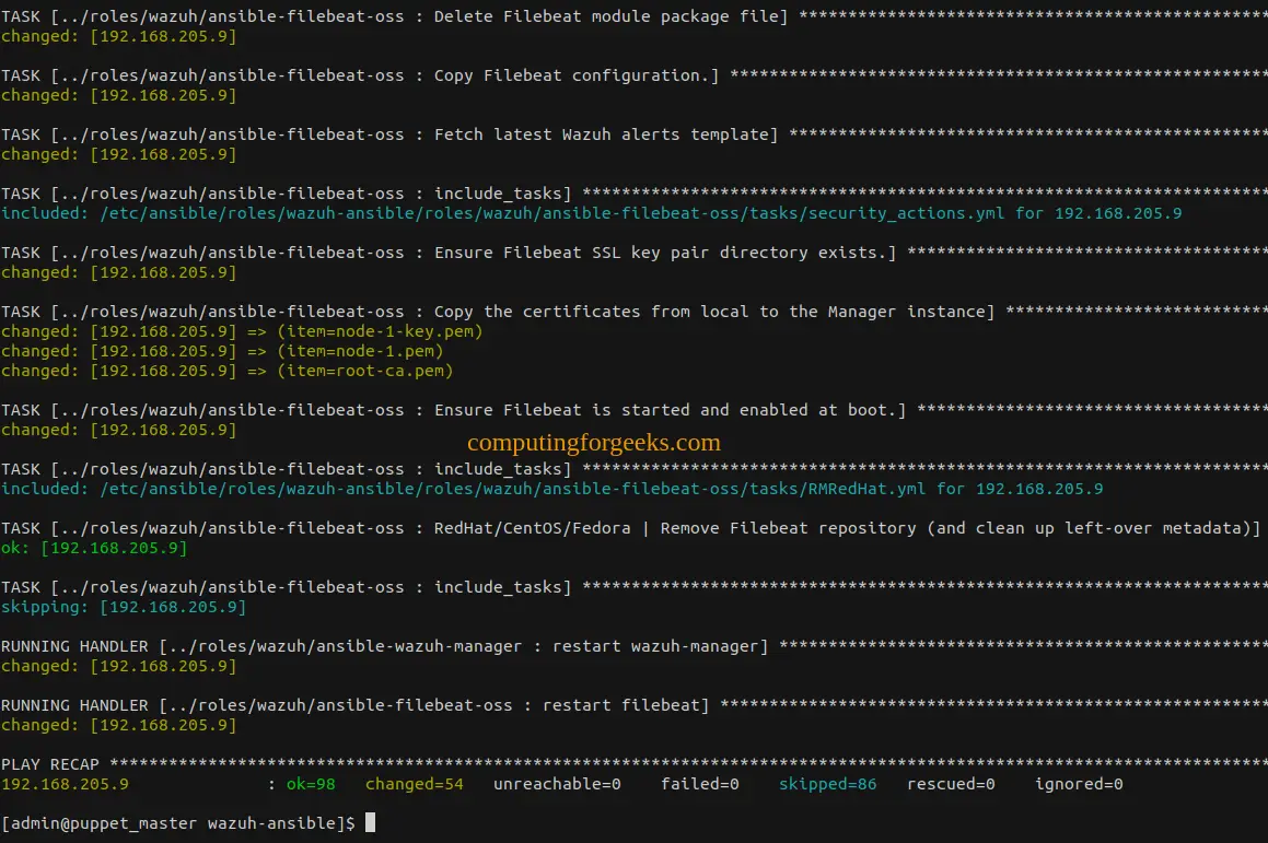 How To Install Wazuh Security Platform using Ansible | ComputingForGeeks