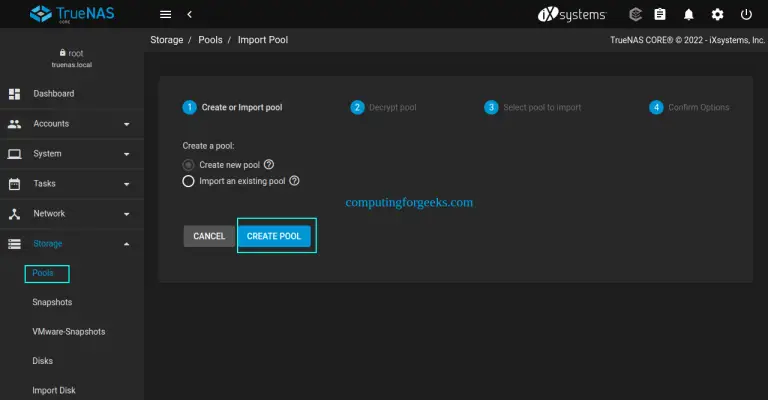 How To Install and Configure TrueNAS CORE 13 Storage | ComputingForGeeks