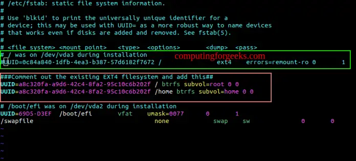 How To Convert Ext4 filesystem to Btrfs | ComputingForGeeks
