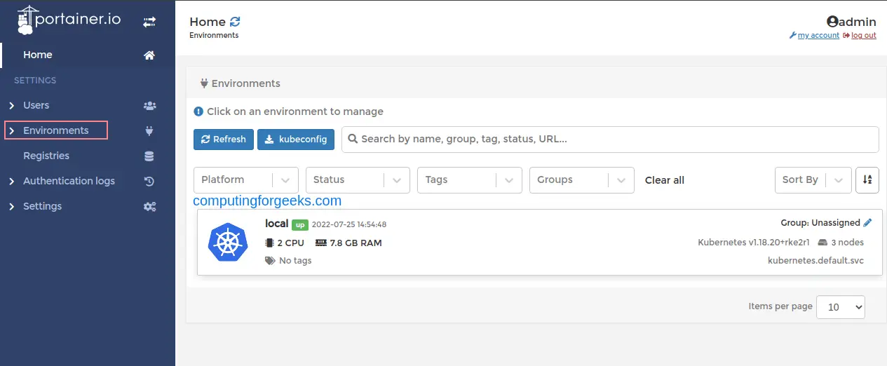 How To Manage Kubernetes Cluster Using Portainer Dashboard Computingforgeeks