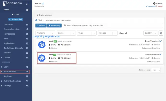 How To Manage Kubernetes Cluster Using Portainer Dashboard Computingforgeeks