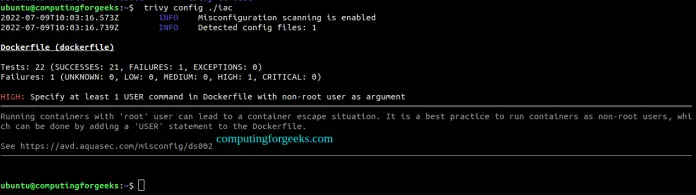 Scan for Docker Image and Git vulnerabilities using Trivy | ComputingForGeeks