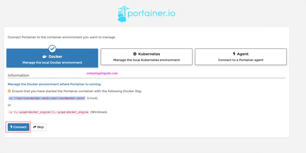 Install Portainer (Docker Web UI) on Linux | ComputingForGeeks