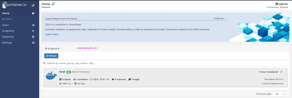 Install Portainer Docker Web Ui On Linux Computingforgeeks 0705