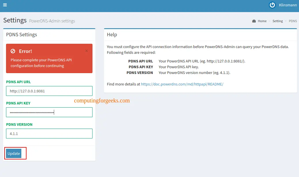 Configure PowerDNS and PowerDNS Admin on Rocky Linux 9|8 | ComputingForGeeks
