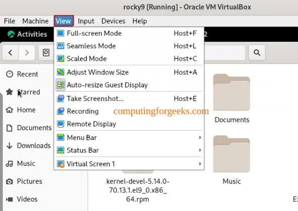 Install VirtualBox Guest Additions on Rocky /AlmaLinux 9 | ComputingForGeeks