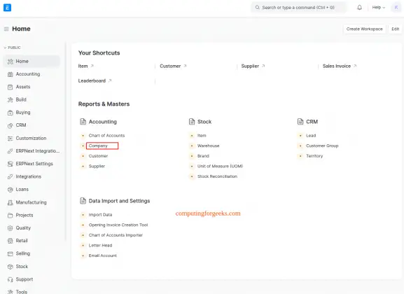 How To Run ERPNext ERP System in Docker Containers | ComputingForGeeks