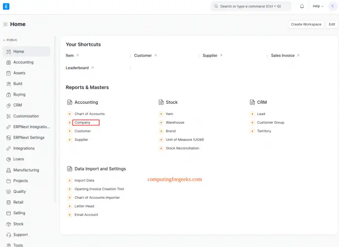 How To Run ERPNext ERP System in Docker Containers | ComputingForGeeks