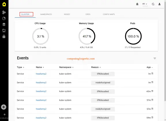 How To Install And Use Headlamp Kubernetes Web Ui Computingforgeeks 3944