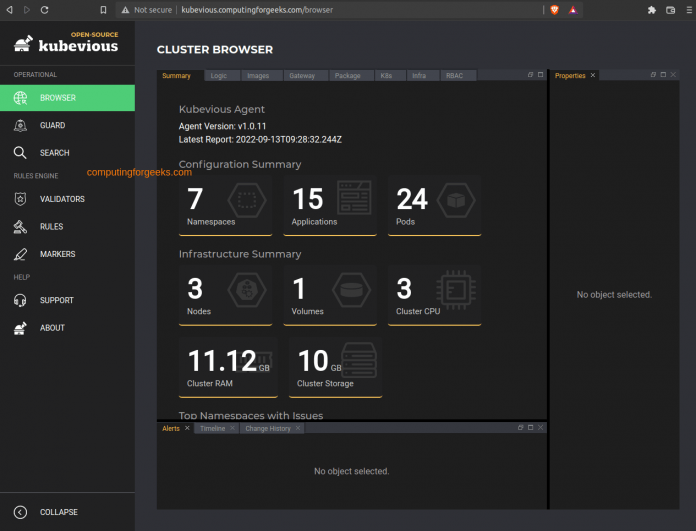 How To Manage Kubernetes Cluster with Kubevious | ComputingForGeeks