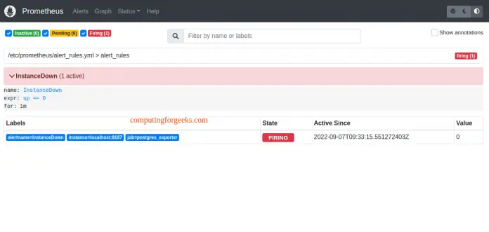 Configure Prometheus Email Alert Notification using Alertmanager | ComputingForGeeks