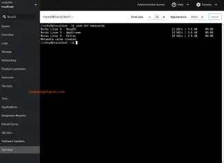 Manage Rocky Linux 9 / AlmaLinux 9 using Cockpit Dashboard ...