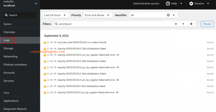 Manage Rocky Linux 9 / AlmaLinux 9 using Cockpit [Guide]