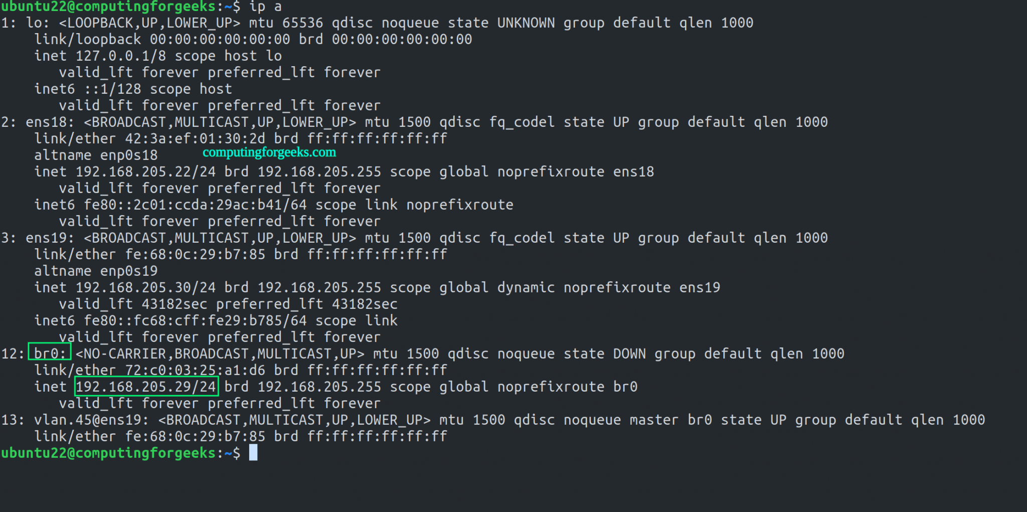 Configuring Linux Bridge Vlan Interface Using Netplan On Ubuntu Computingforgeeks