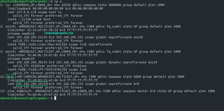 Configuring Linux Bridge Vlan Interface Using Netplan On Ubuntu Computingforgeeks