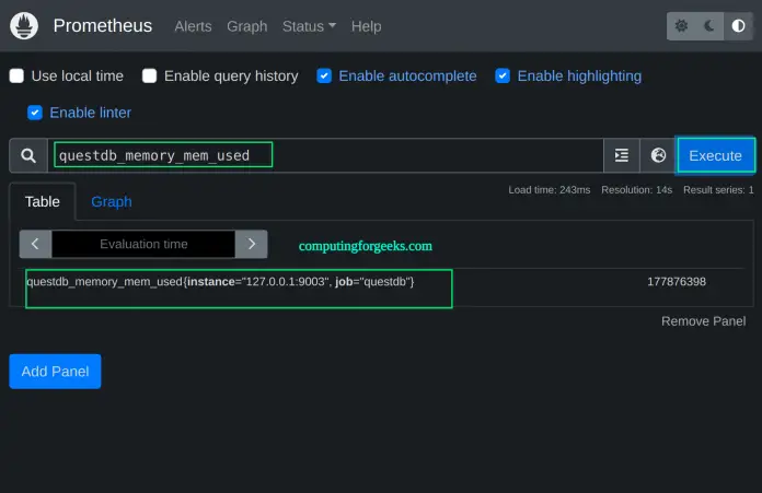Monitor QuestDB Database With Prometheus and Grafana | ComputingForGeeks