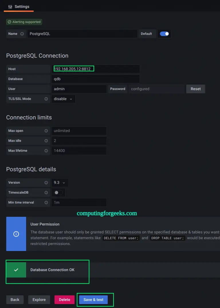 Monitor QuestDB Database With Prometheus and Grafana | ComputingForGeeks