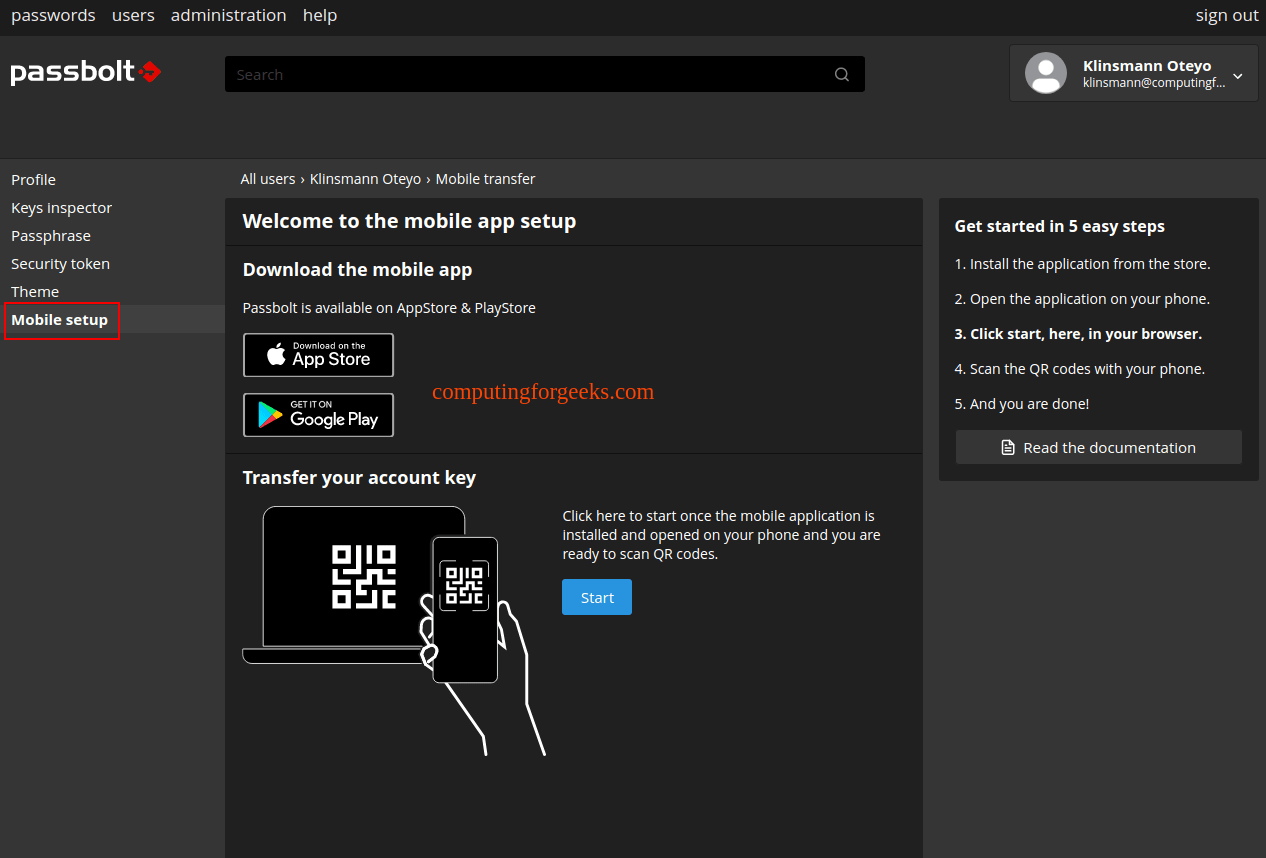 Configure Passbolt Password Manager on Linux | ComputingForGeeks