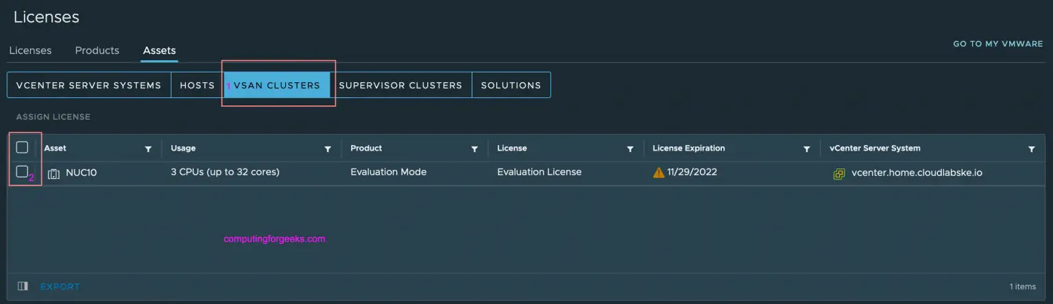 Adding New License Key To VMware vCenter Server / VSAN | ComputingForGeeks