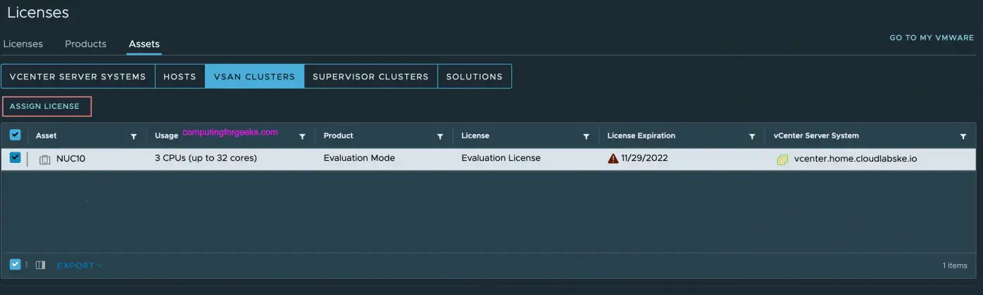 Adding New License Key To Vmware Vcenter Server Vsan Computingforgeeks 8898