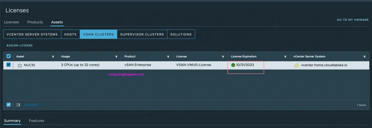 Adding New License Key To Vmware Vcenter Server Vsan Computingforgeeks 1716