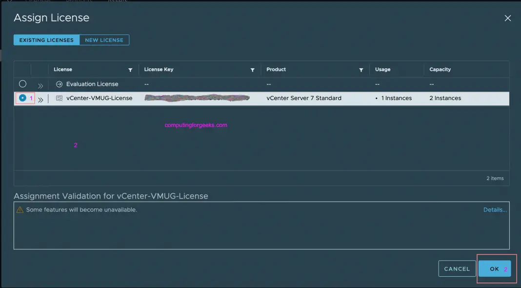Adding New License Key To Vmware Vcenter Server Vsan Computingforgeeks