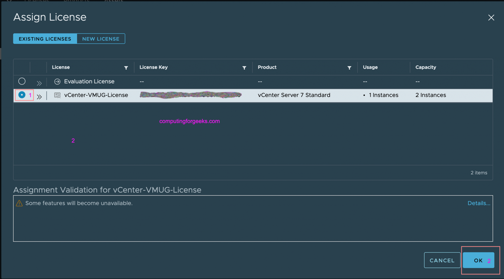Adding New License Key To Vmware Vcenter Server Vsan Computingforgeeks