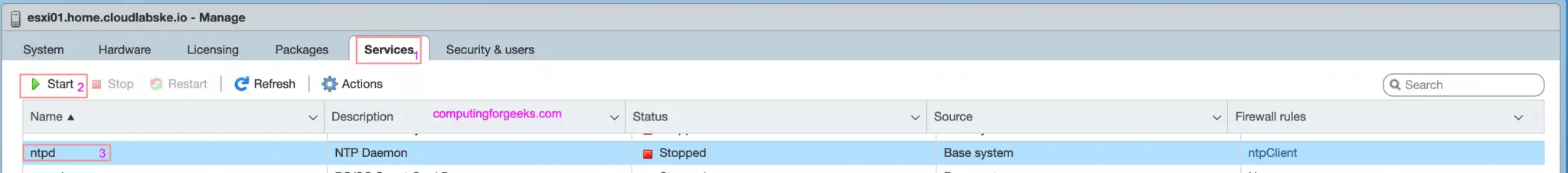 How To Configure Ntp Time On Vsphere Esxi Vcenter Computingforgeeks