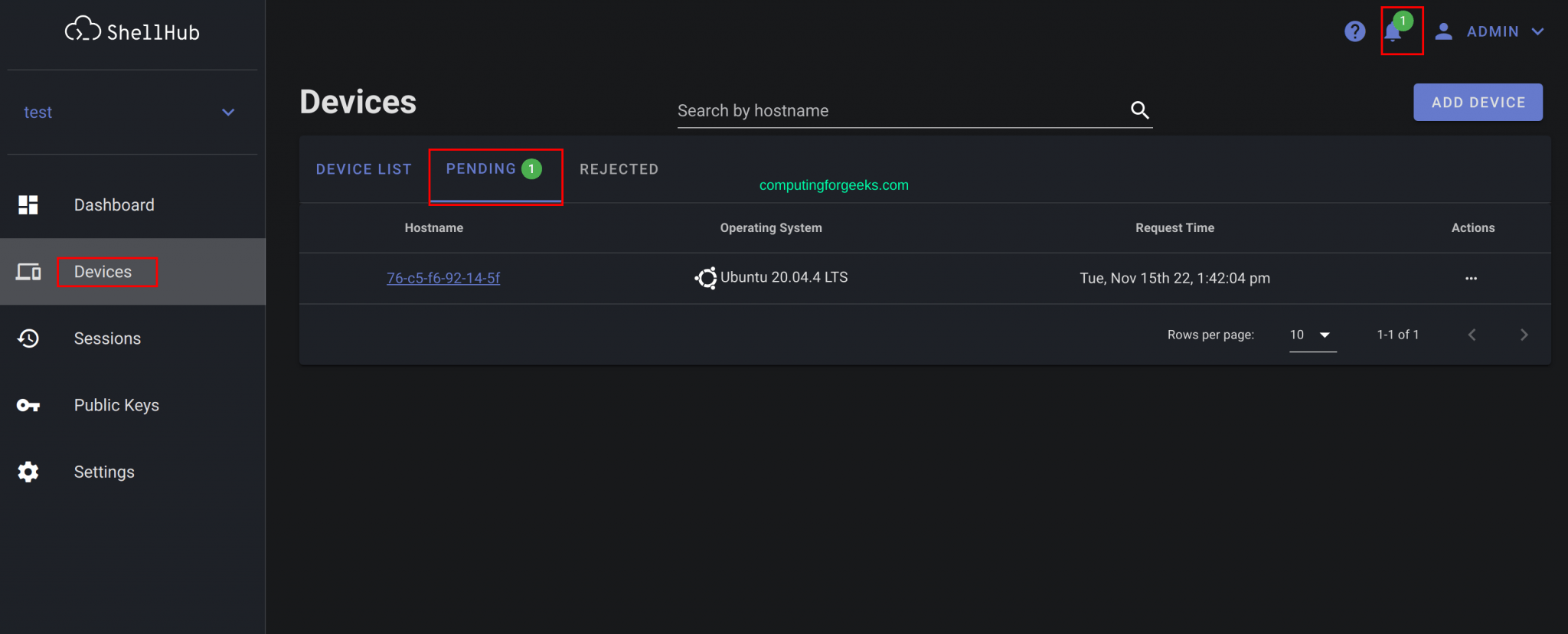 Configure Centralized SSH for Linux systems using ShellHub | ComputingForGeeks