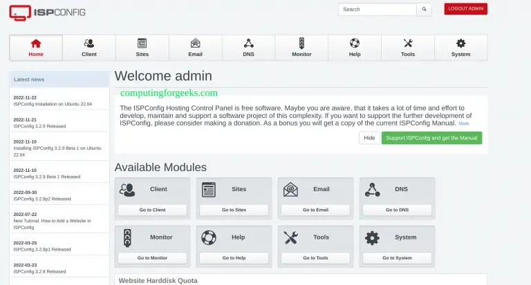 How To Install ISPConfig Control Panel on Ubuntu 22.04 | ComputingForGeeks