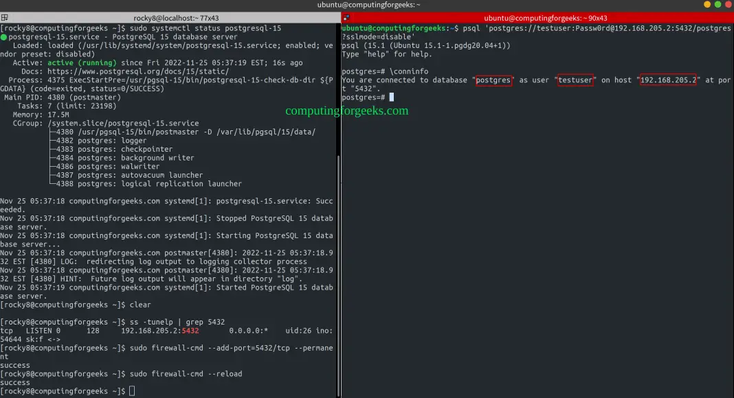 Install PostgreSQL 15 on Rocky Linux 8 / AlmaLinux 8 | ComputingForGeeks