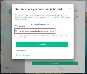 Run Synapse Matrix homeserver in Docker Containers | ComputingForGeeks