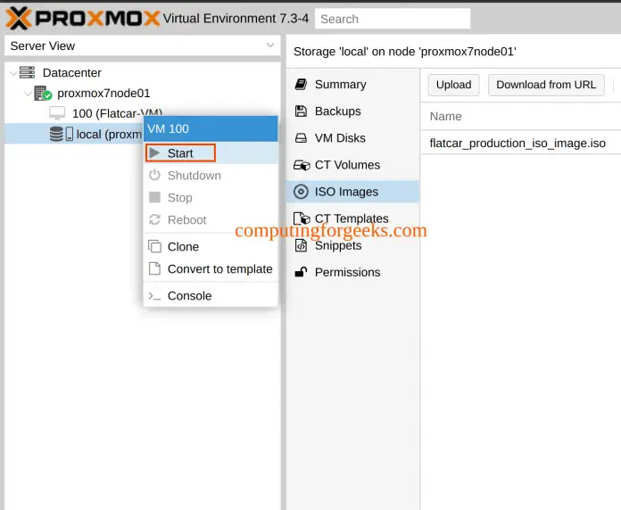 How To Install Flatcar Container Linux In Proxmox Ve Computingforgeeks