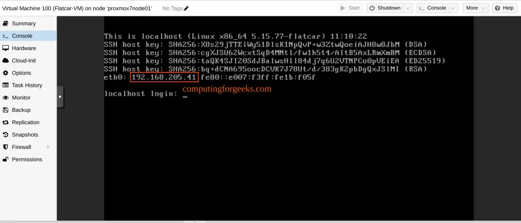 How To Install Flatcar Container Linux In Proxmox Ve Computingforgeeks