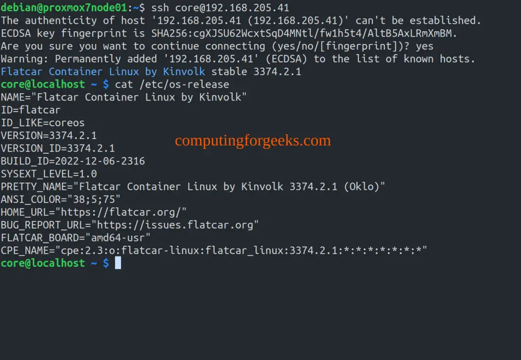 How To Install Flatcar Container Linux in Proxmox VE | ComputingForGeeks